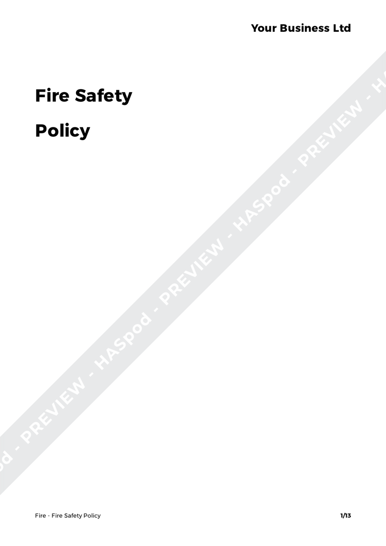 Fire Safety Policy Fire Template - HASpod