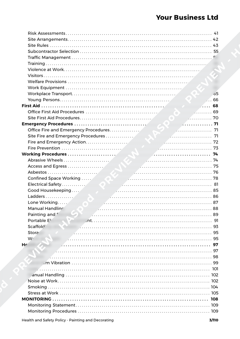 Painting and Decorating Health and Safety Policy Template - HASpod
