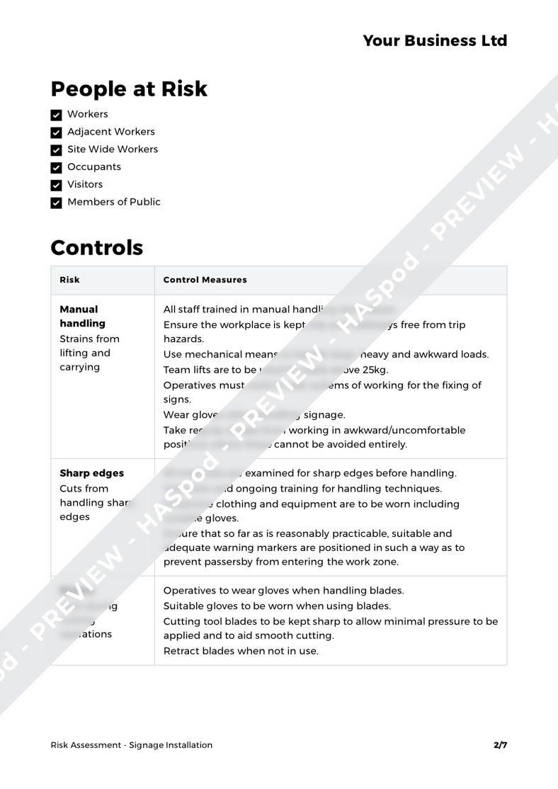 Sign Installation Risk Assessment Template at Nicholas Bruny blog