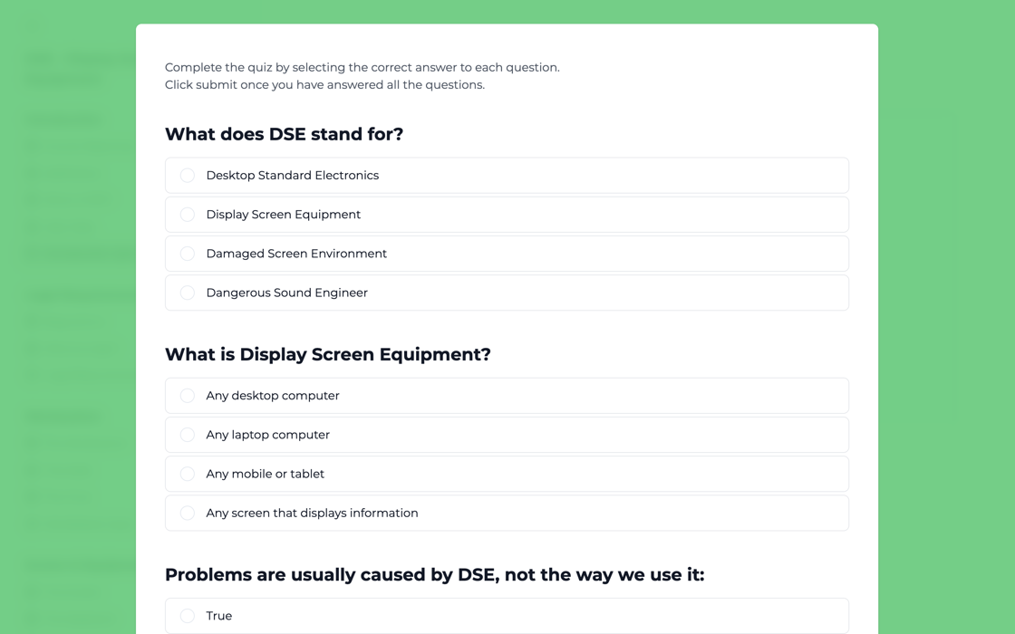 DSE Display Screen Equipment eLearning Course - HASpod