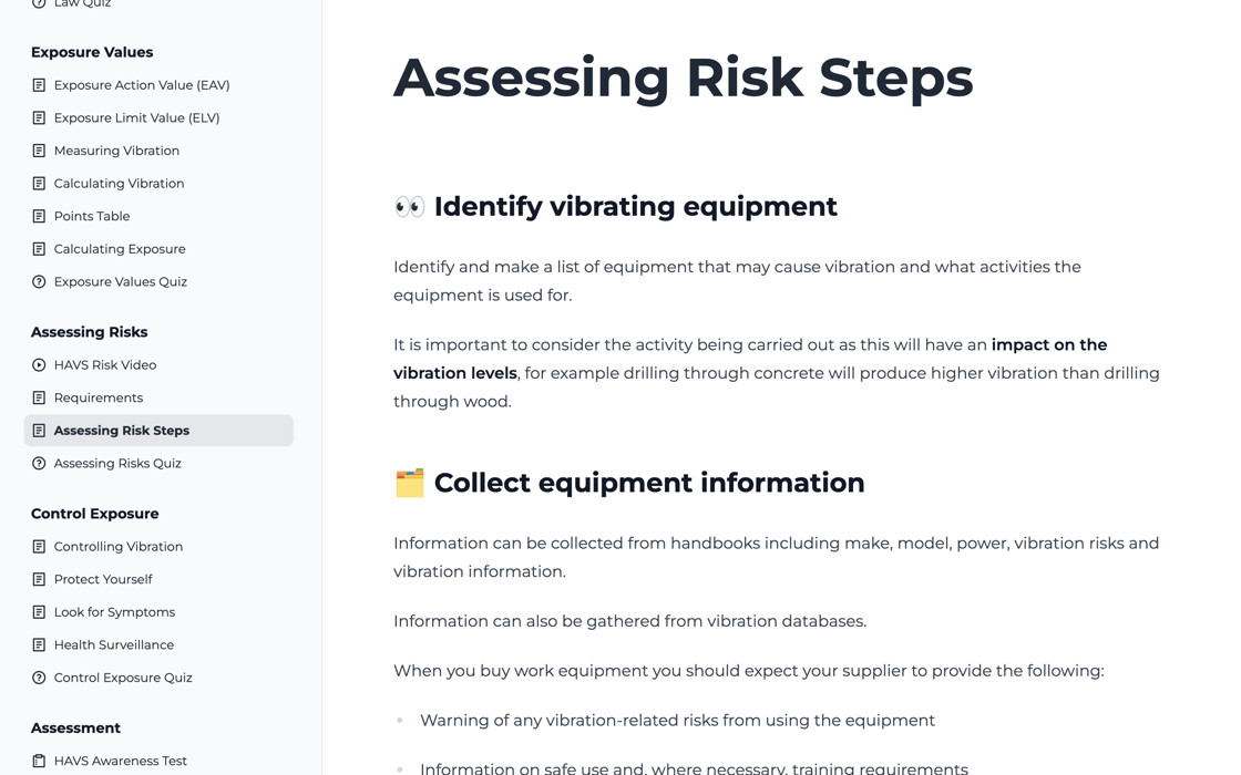 HAVS Awareness eLearning Course - HASpod