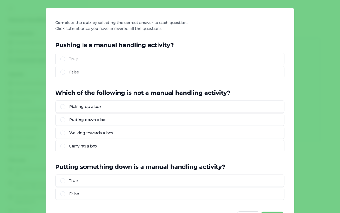 Manual Handling eLearning Course - HASpod
