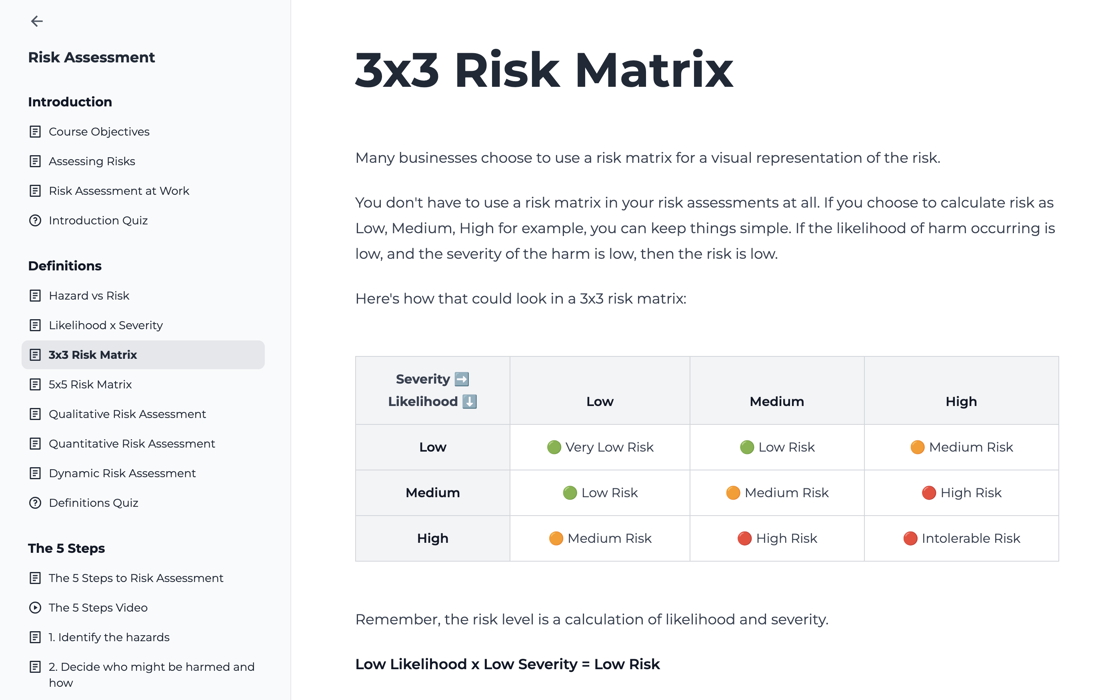 Risk Assessment eLearning Course - HASpod