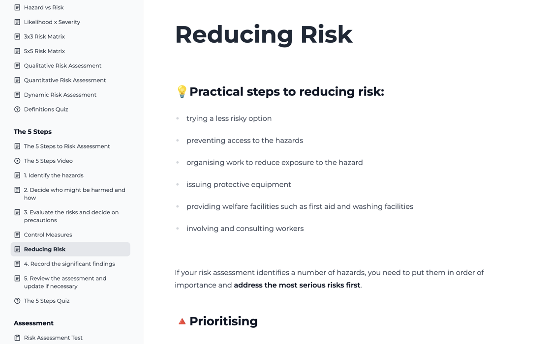 Risk Assessment eLearning Course - HASpod