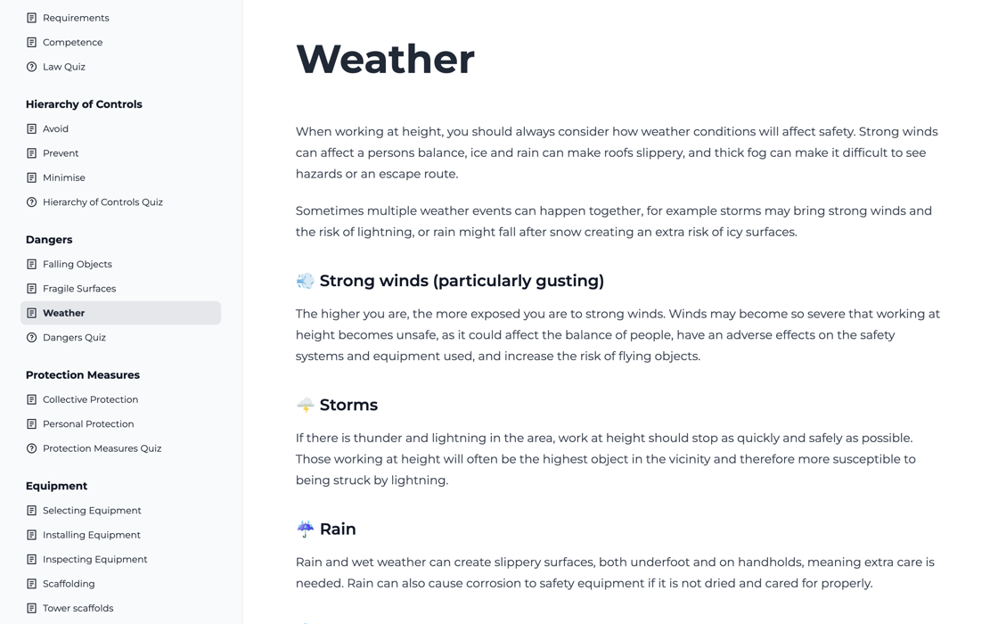 Working at Height eLearning Course - HASpod