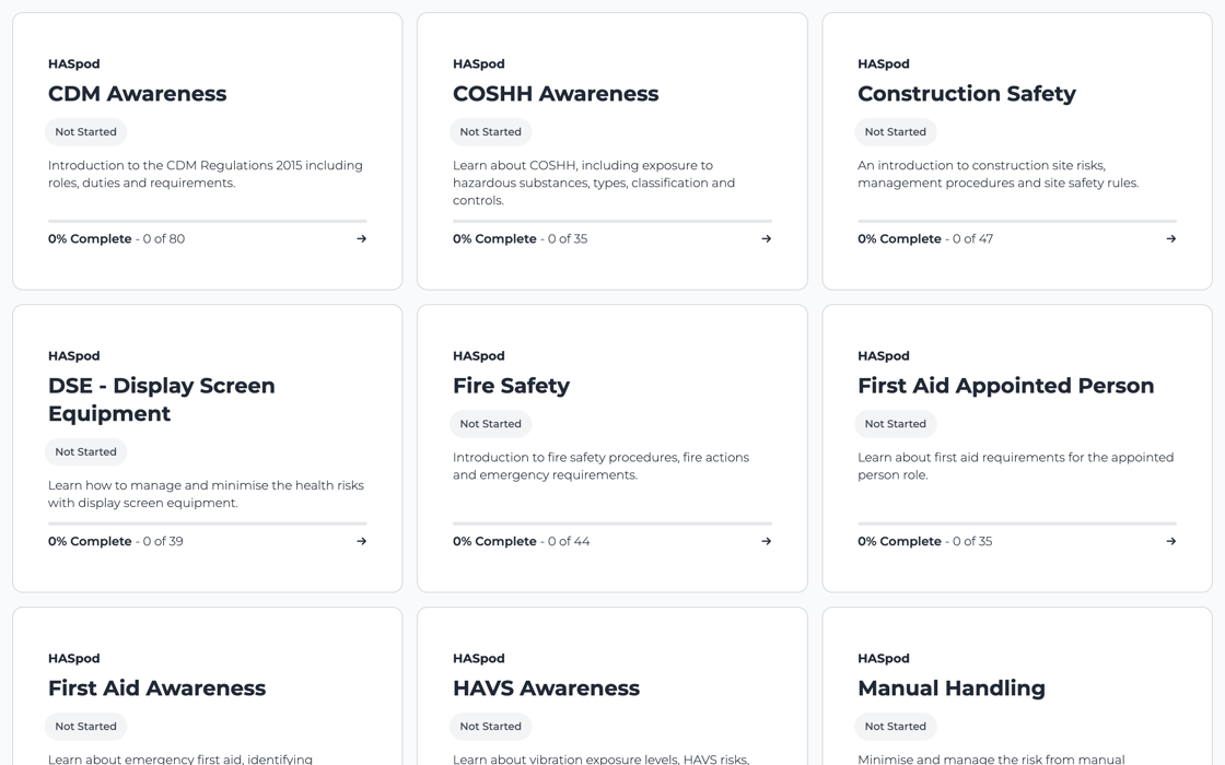All Courses Training Pack - HASpod